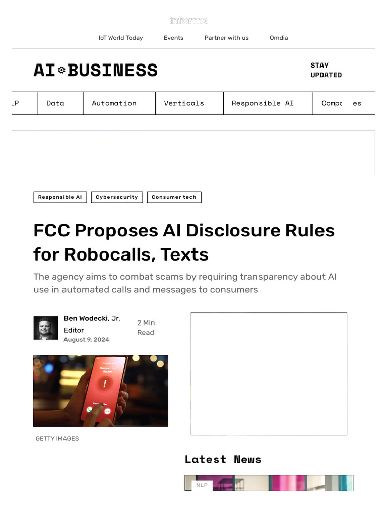 FCC Proposes AI Disclosure Rules for Robocalls, Texts | PDF ...