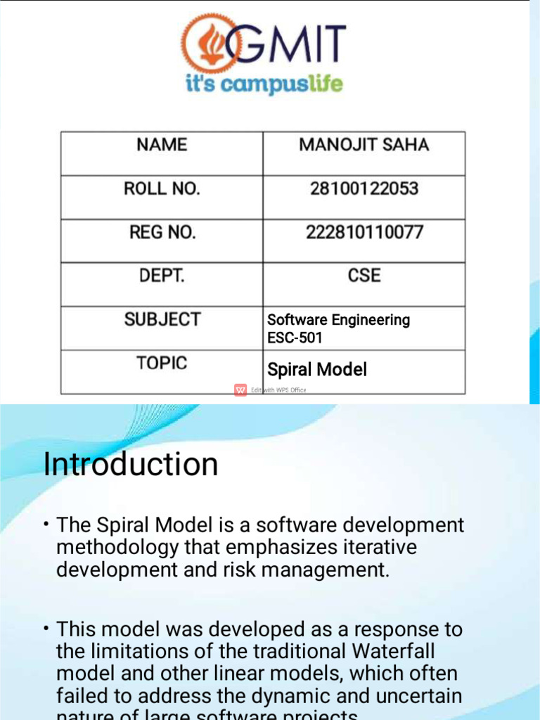 ESC501 - Manojit Saha | PDF | Software Development Process | Risk ...