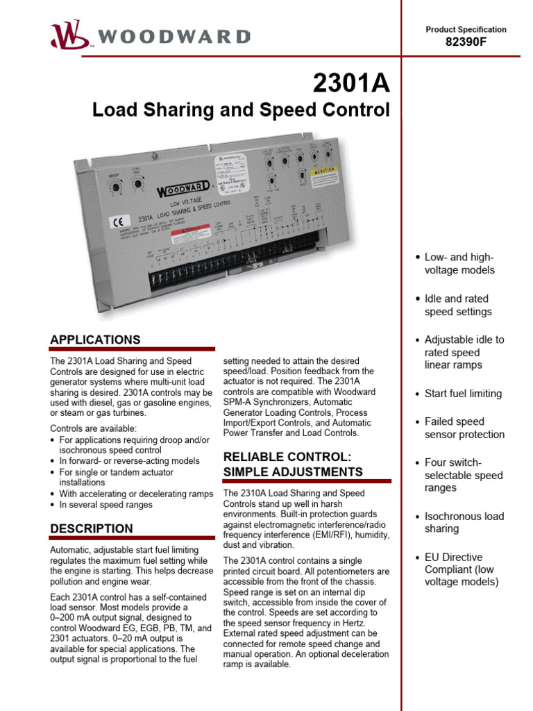 2301A Load Sharing and Speed Control 82390 | PDF | Alternating Current ...