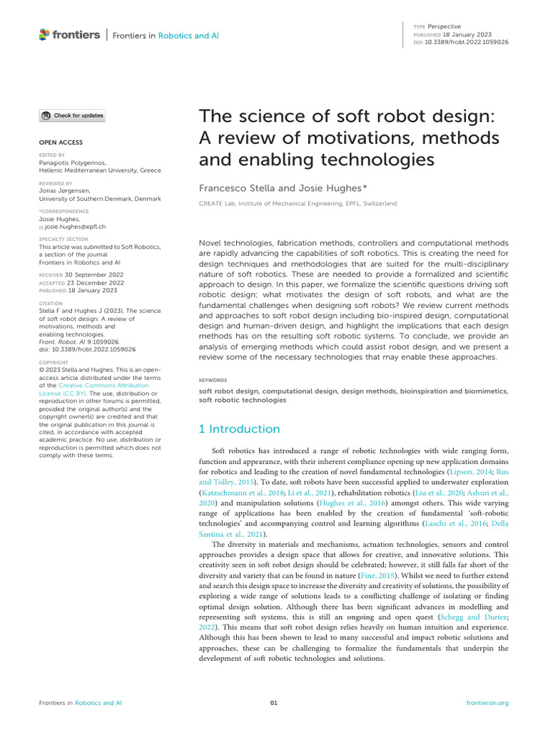 The Science of Soft Robot Design A Review of Motiv | PDF | Simulation | Robotics