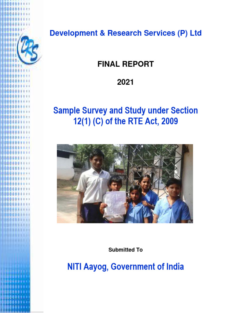 Sample Survey and Study Under Section 12(1) (C) of the RTE Act, 2009 | PDF