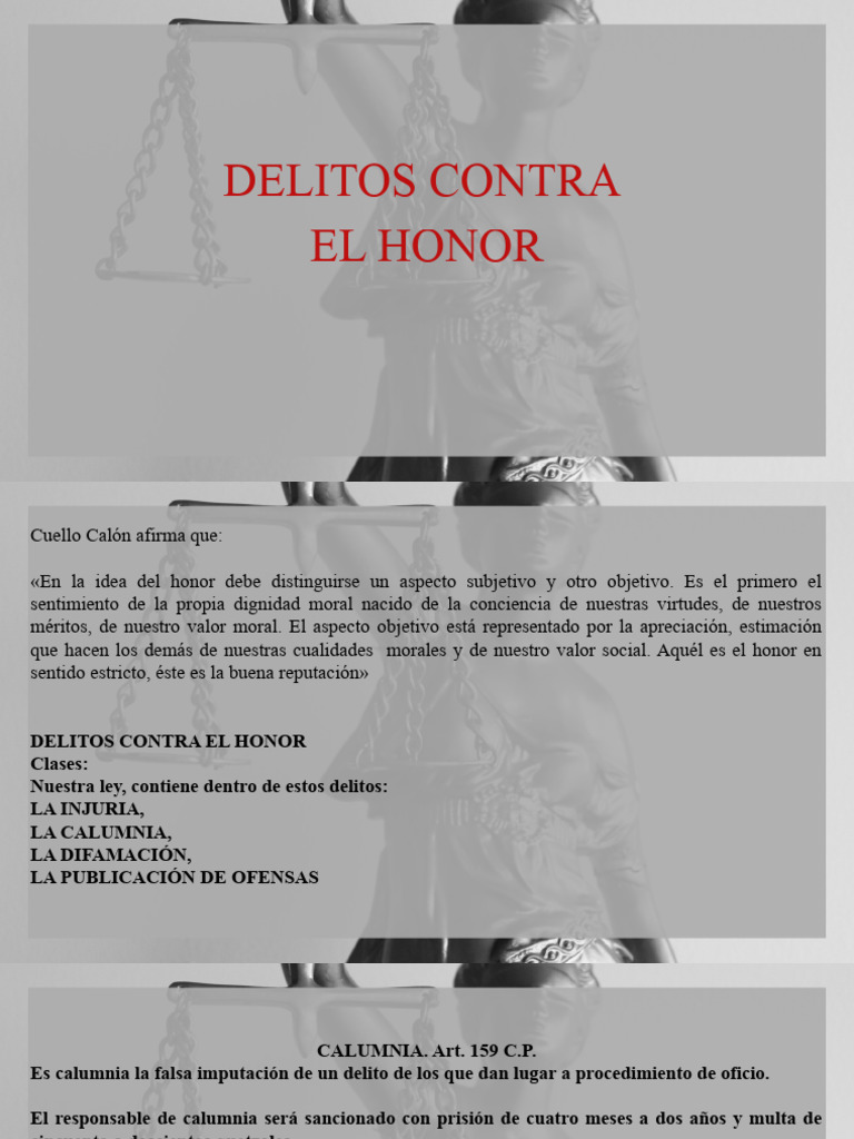 Delitos Contra El Honor | PDF | Difamación | Derecho penal