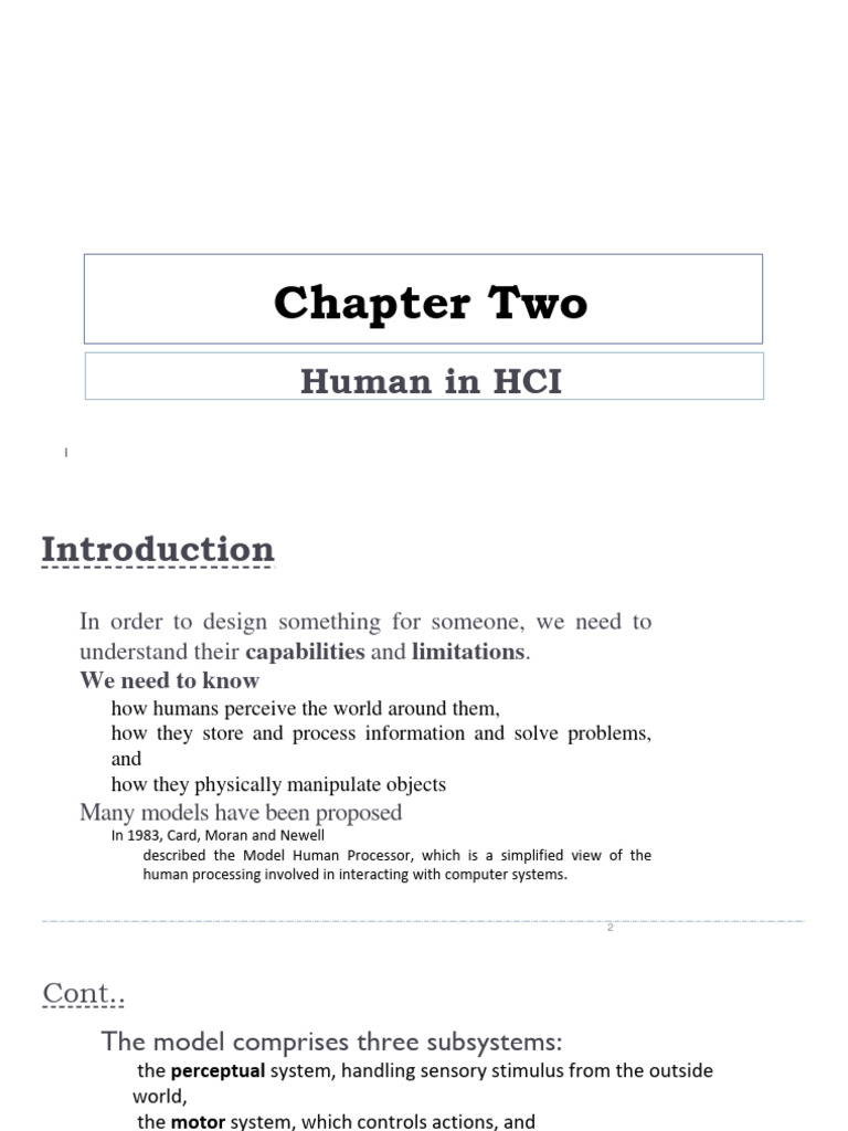 Chapter 2-Human in HCI | PDF | Perception | Sound