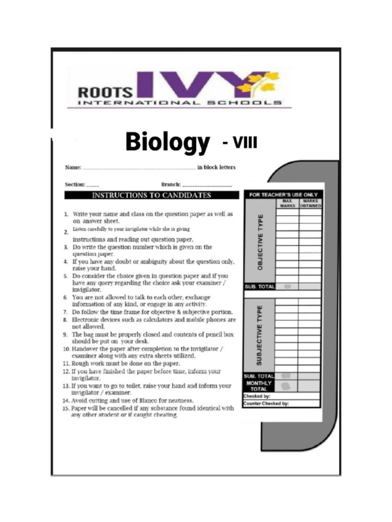 biology 1st semester paper | PDF | Enzyme | Root