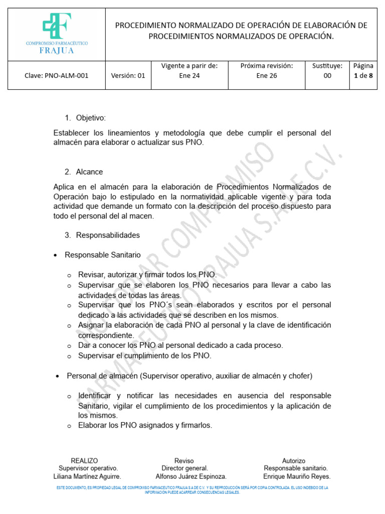 Procedimiento Normalizado de Operación de Elaboracion de Procedimientos ...