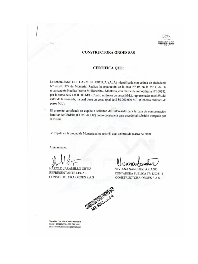 Documentos Constructora | PDF