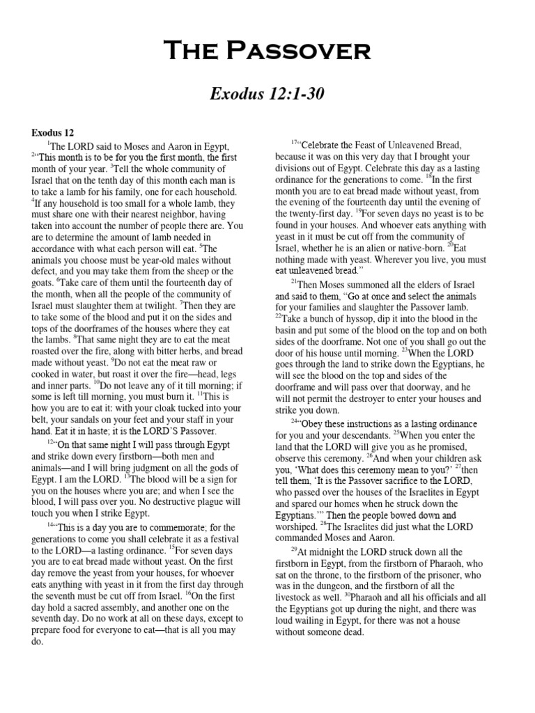 Lesson 33 The Passover | PDF | The Exodus | Passover