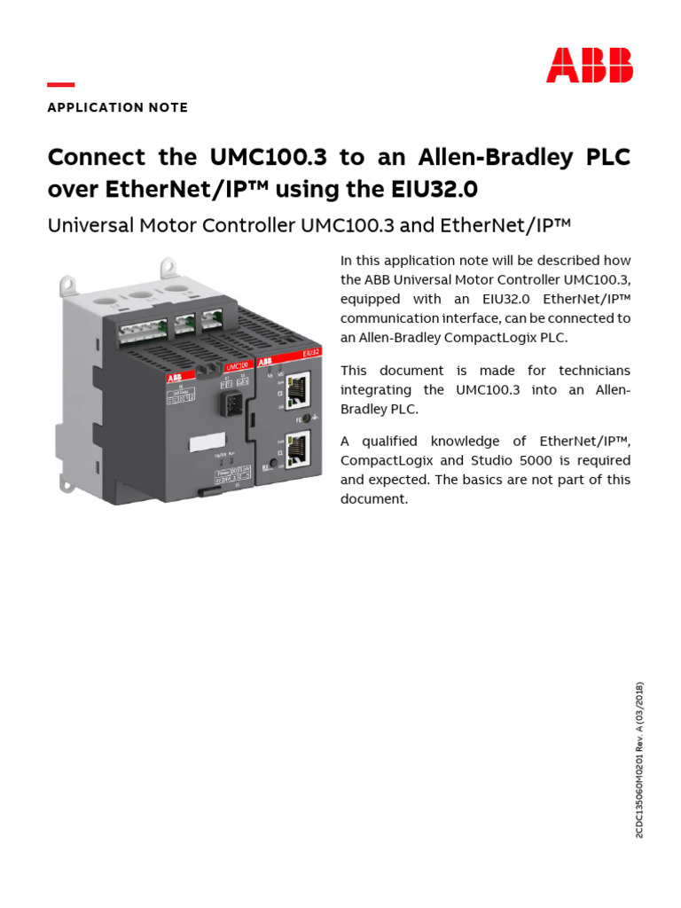 2CDC135060M0201 A UMC100.3 EIU32.0 Allen-Bradley PLC | PDF | Ip Address ...