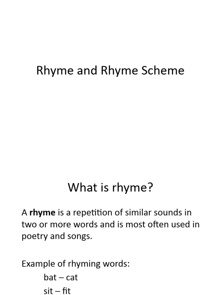 Rhyme Types and Schemes Guide | PDF | Poetry | Rhyme