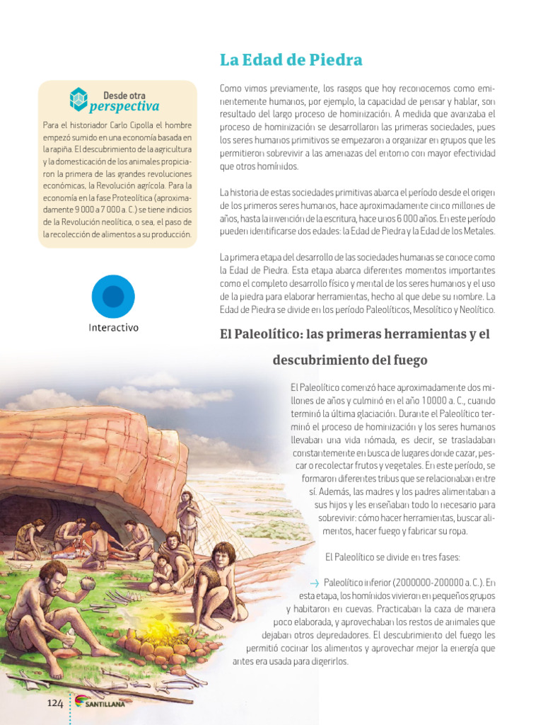 La Edad de Piedra-1ro. Básico-Ccss | PDF | Paleolítico | Edad de Piedra