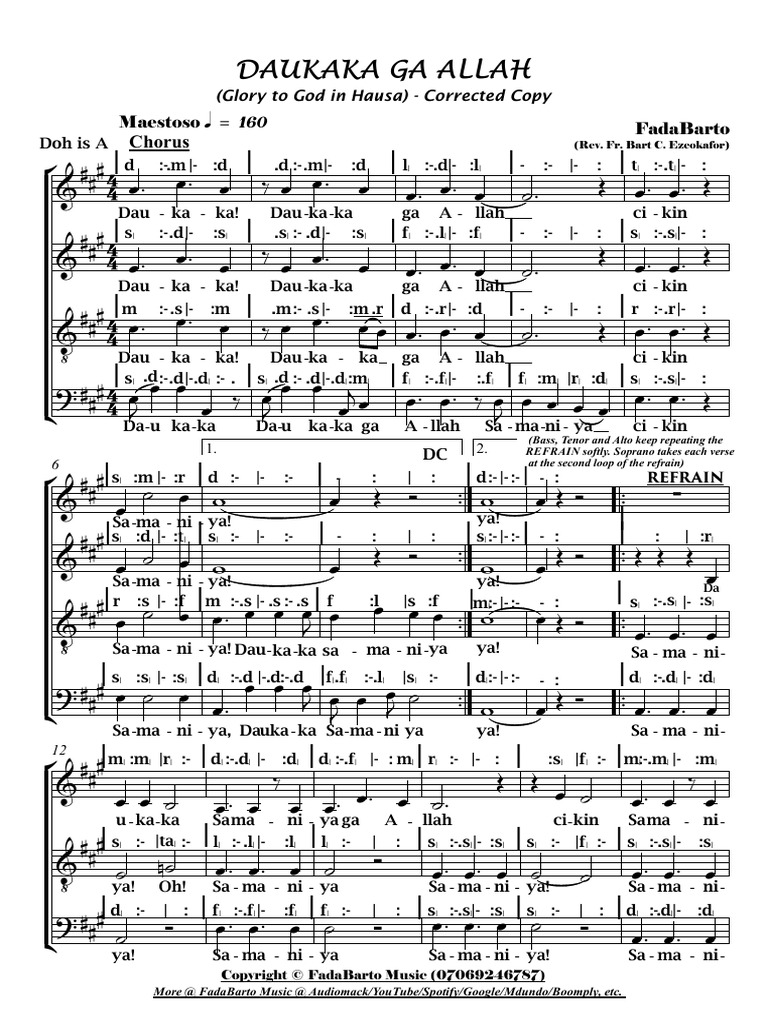 Daukaka Ga Allah by FadaBarto Corrected | PDF