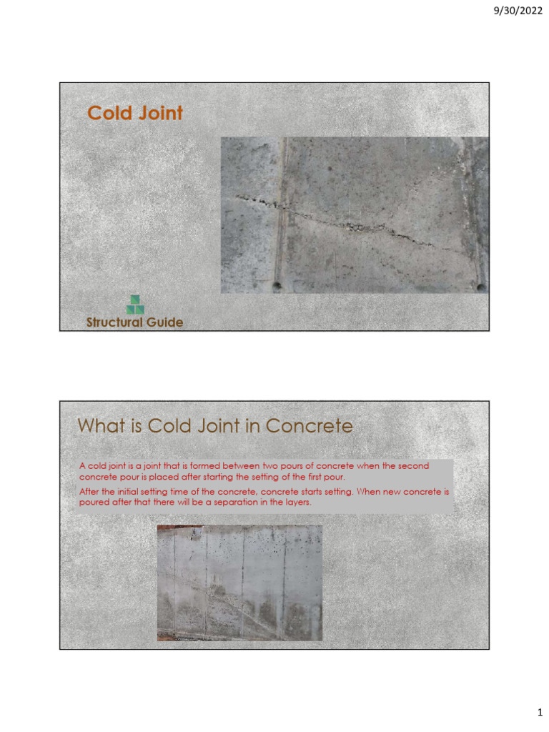 Cold Joint | PDF | Concrete | Structural Engineering