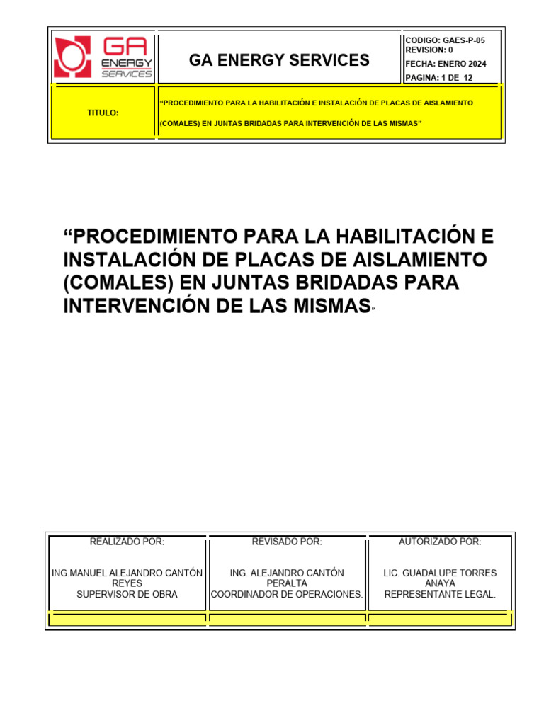 Procedimiento para La Habilitación e Instalación de Placas de ...