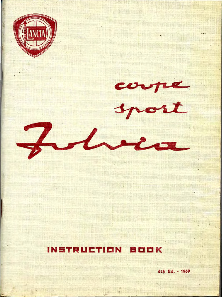 Lancia Fulvia Coupe Maintenance Guide | PDF | Throttle | Carburetor