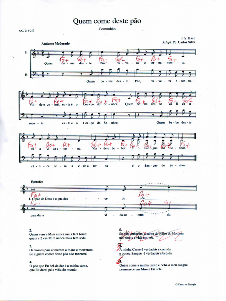 .Ac-Quem Come Deste Pão - J.S.Bach - C.Silva | PDF