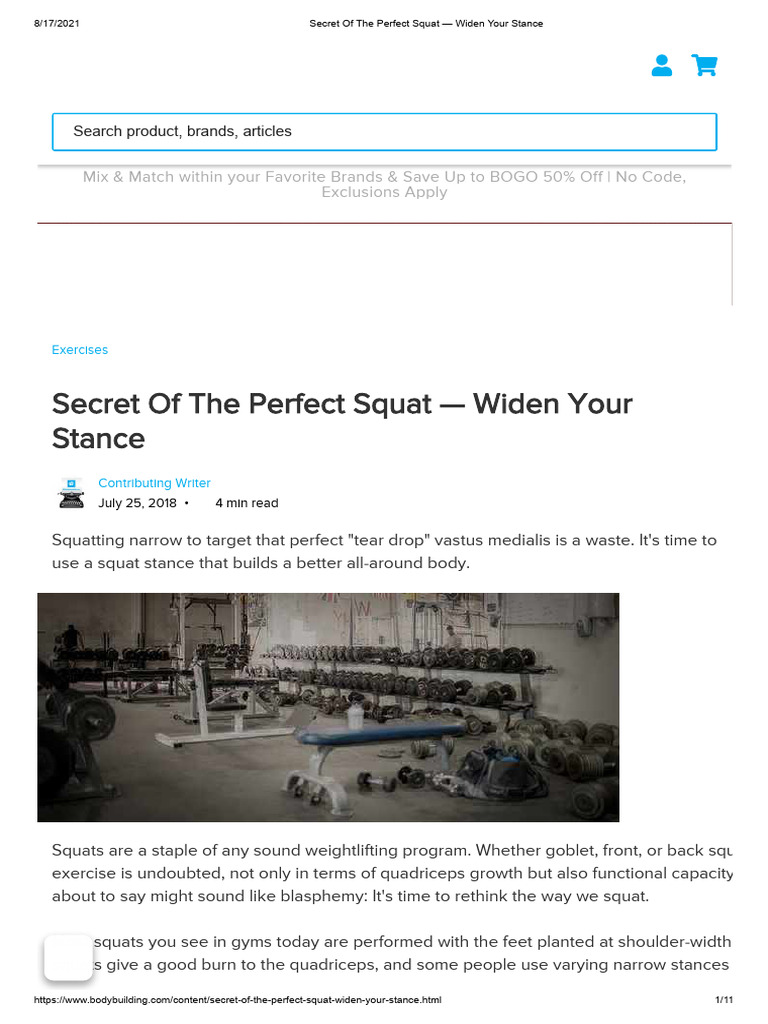 Secret of The Perfect Squat - Widen Your Stance | PDF | Hip ...