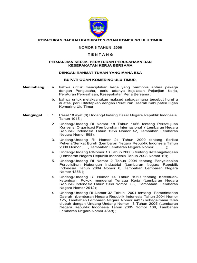 Perda No 8 Tahun 2008 | PDF