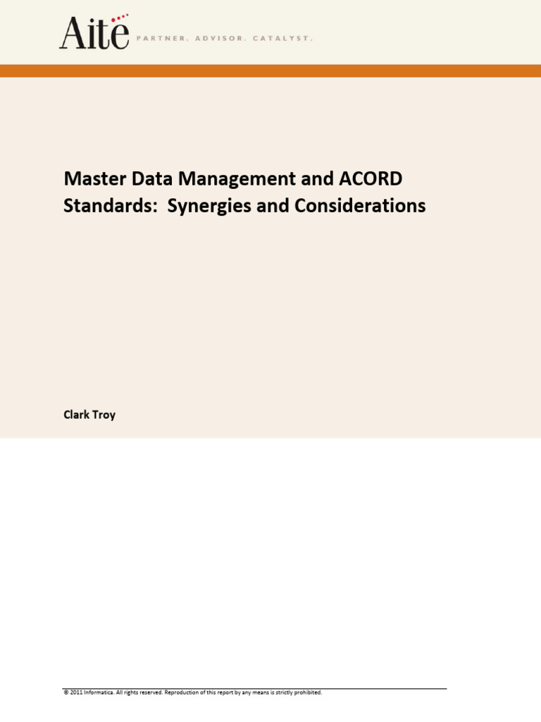 MDM and ACORD Standards Insights | PDF | Insurance | Conceptual Model