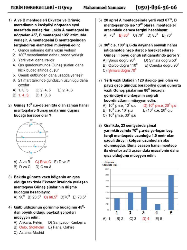 II Qrup Yerin Hərəkətləri - 2 CVB | PDF