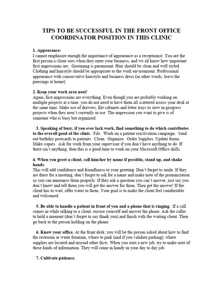 Tips To Be Successful in This Position | PDF
