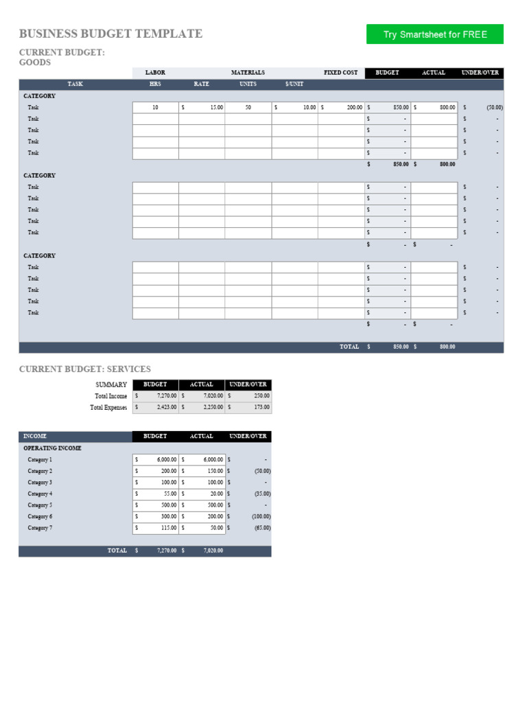 IC Business Budget 8540 | PDF