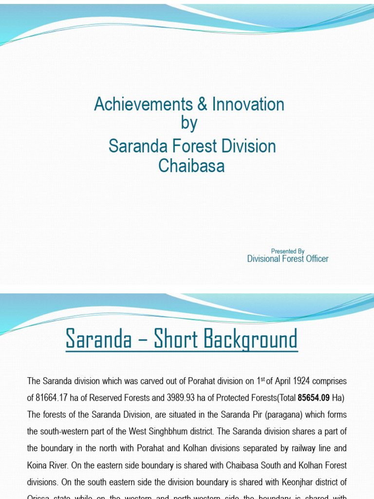 Best Practices Saranda Forest Division | PDF