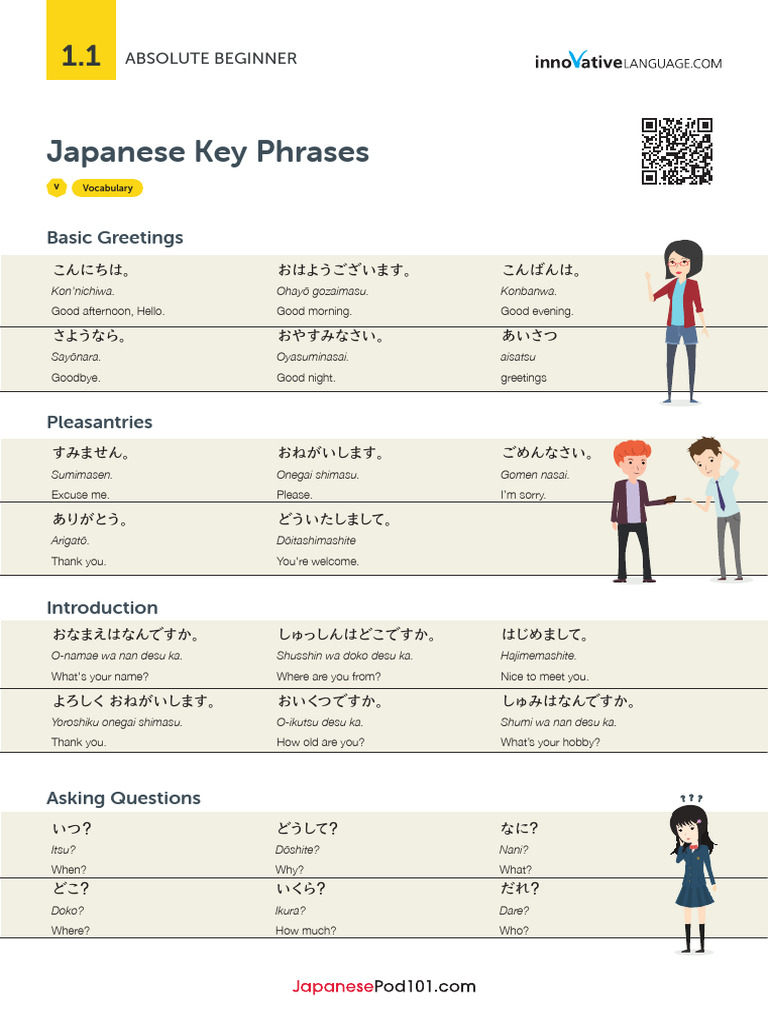 Japanese Key Phrases | PDF
