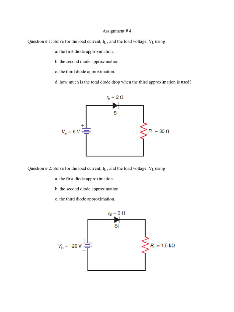 Diode Approximation Load Analysis Assignment | PDF