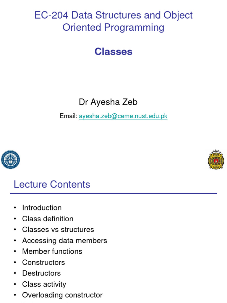 Classes In Data Structure And Object Oriented Programing Pdf Class Computer Programming C 3447