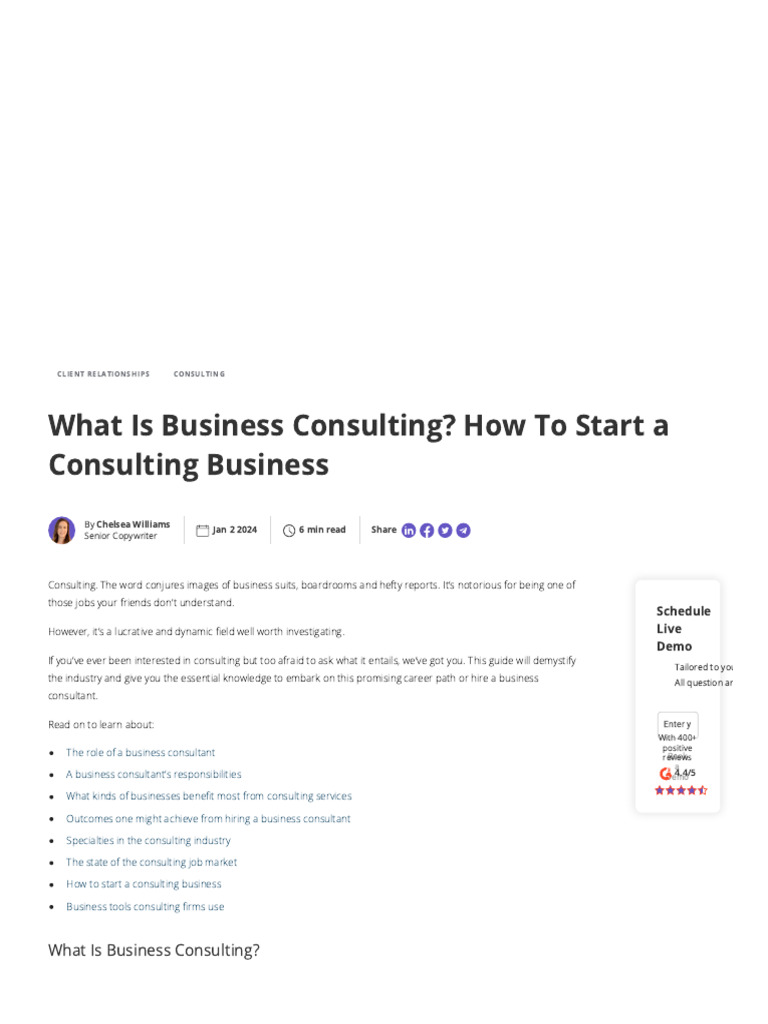 What Is Business Consulting - How To Start A Consulting Business | PDF ...