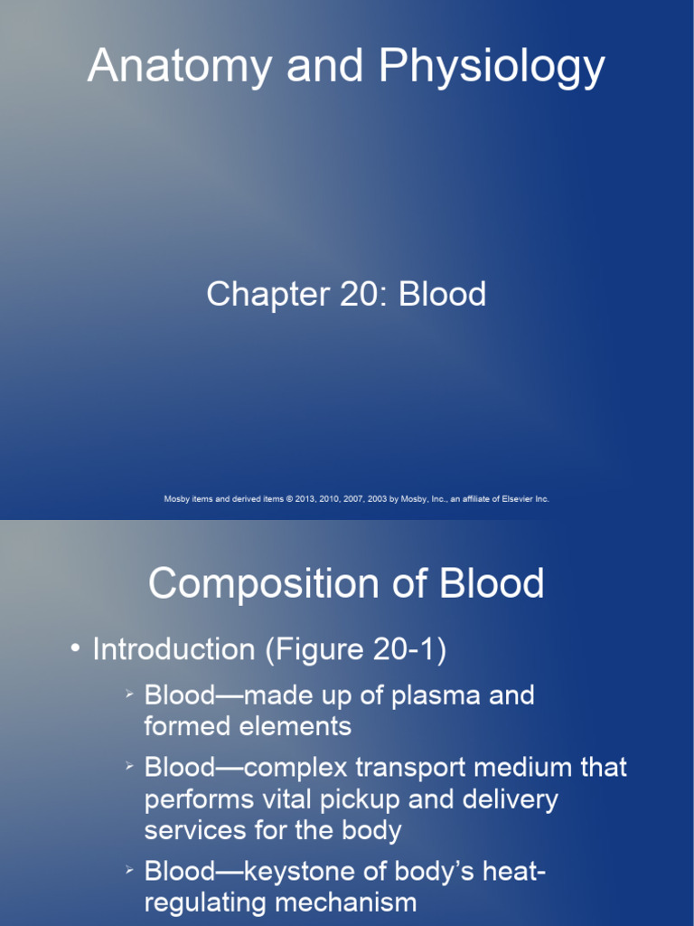(Sem 1) Chapter - 020 Blood | PDF | Coagulation | White Blood Cell
