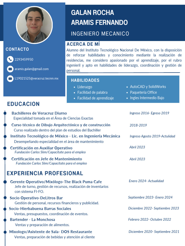 CV Galan Rocha Aramis | PDF | Ingeniería
