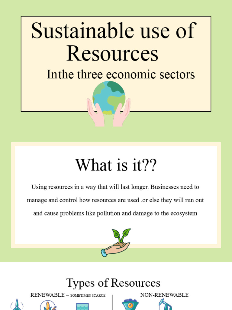 Sustainable Use of Resources - Grade 9 | PDF | Resource | Natural ...