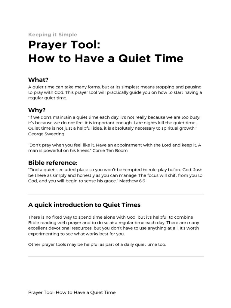 2 How To Have A Quiet Time | PDF | Prayer | Lord's Prayer