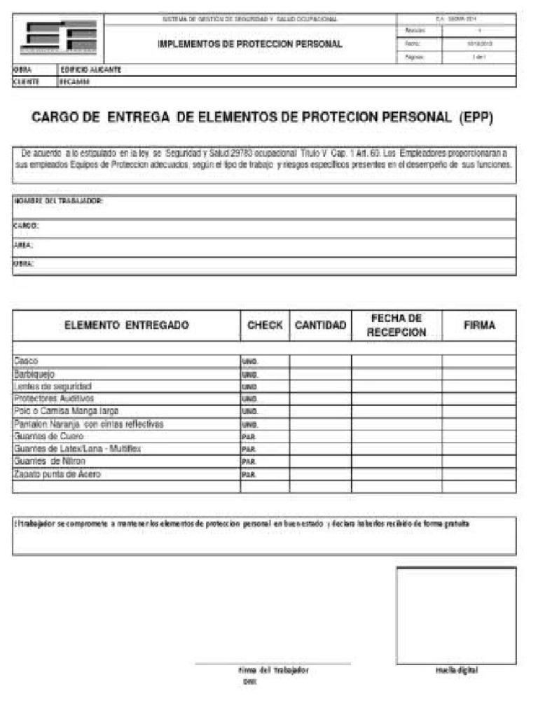Formato Epp | PDF