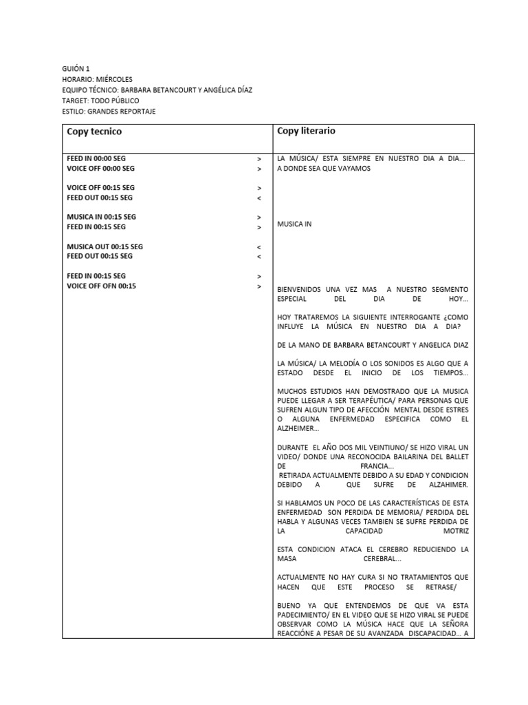 Guion Del Programa Beat 22 Listo | PDF | Memoria | Cognición