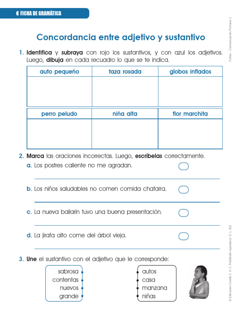 FA - Concordancia Entre Adjetivo y Sustantivo | PDF | Morfología ...