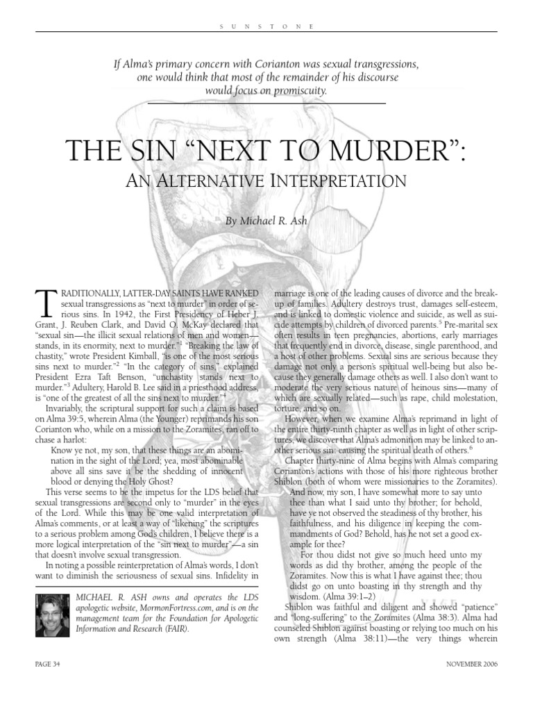The Sin - Next To Murder - An Alternative Interpretation | PDF | The ...