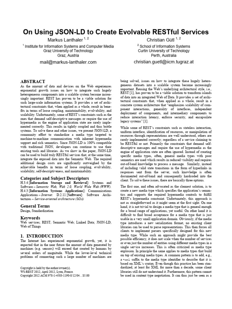 On Using Json LD To Create Evolvable Restful Services | PDF | Resource ... On Using Json LD To Create Evolvable Restful Services | PDF | Resource ...