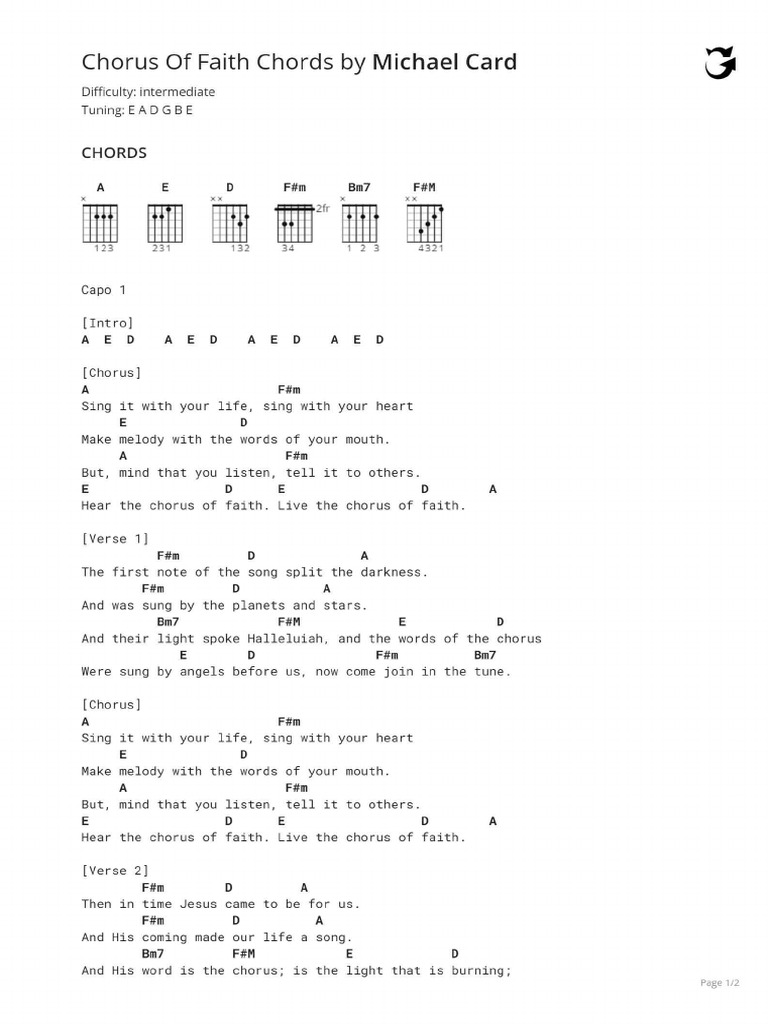 Chorus of Faith Chords | PDF