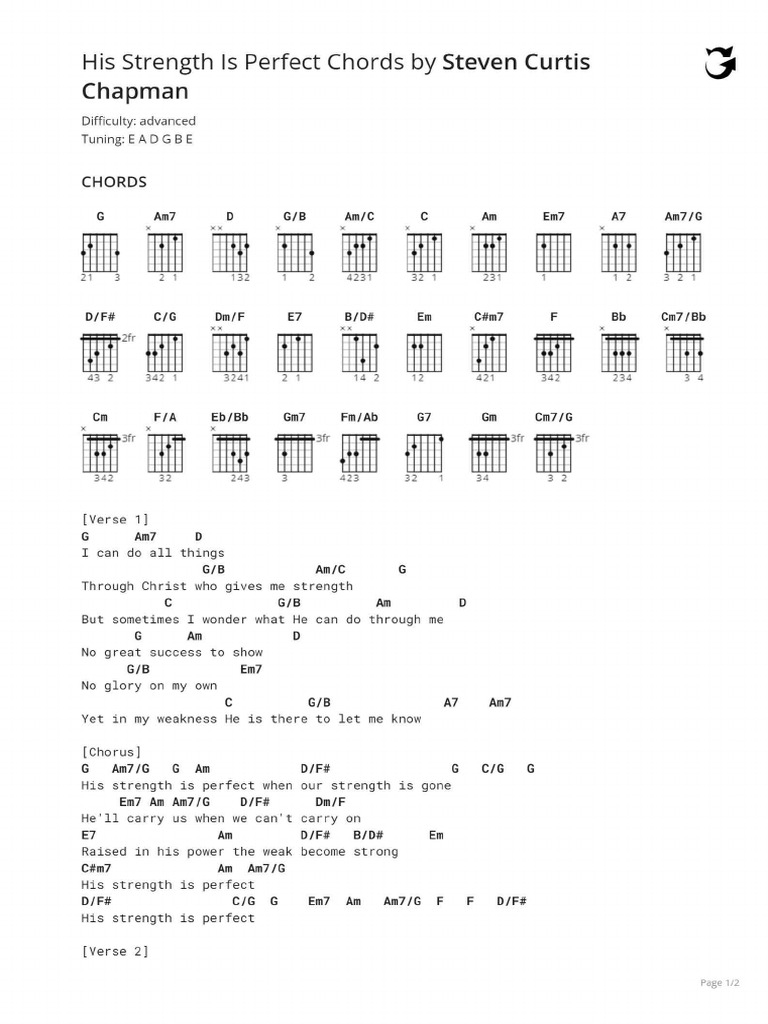 His Strength Is Perfect Chords | PDF
