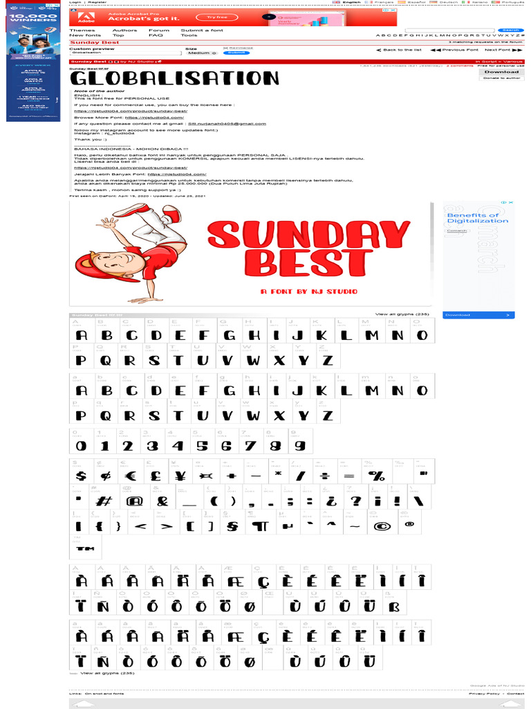 Sunday Best Font Dafont.com | PDF | Typefaces | Text