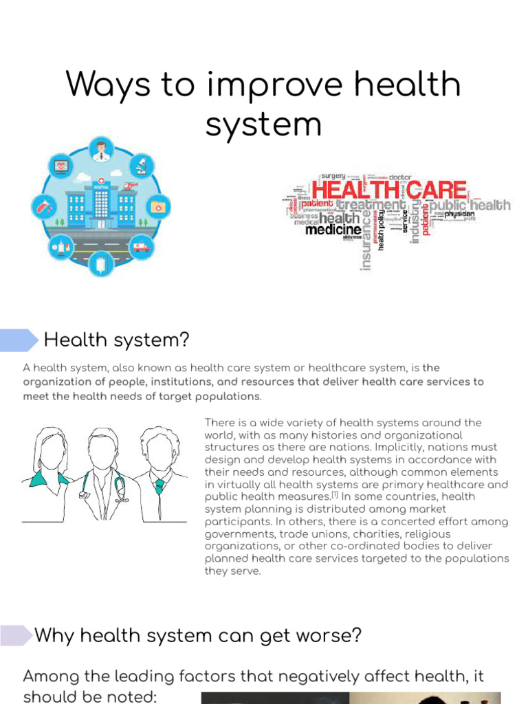 Ways to improve health system | PDF