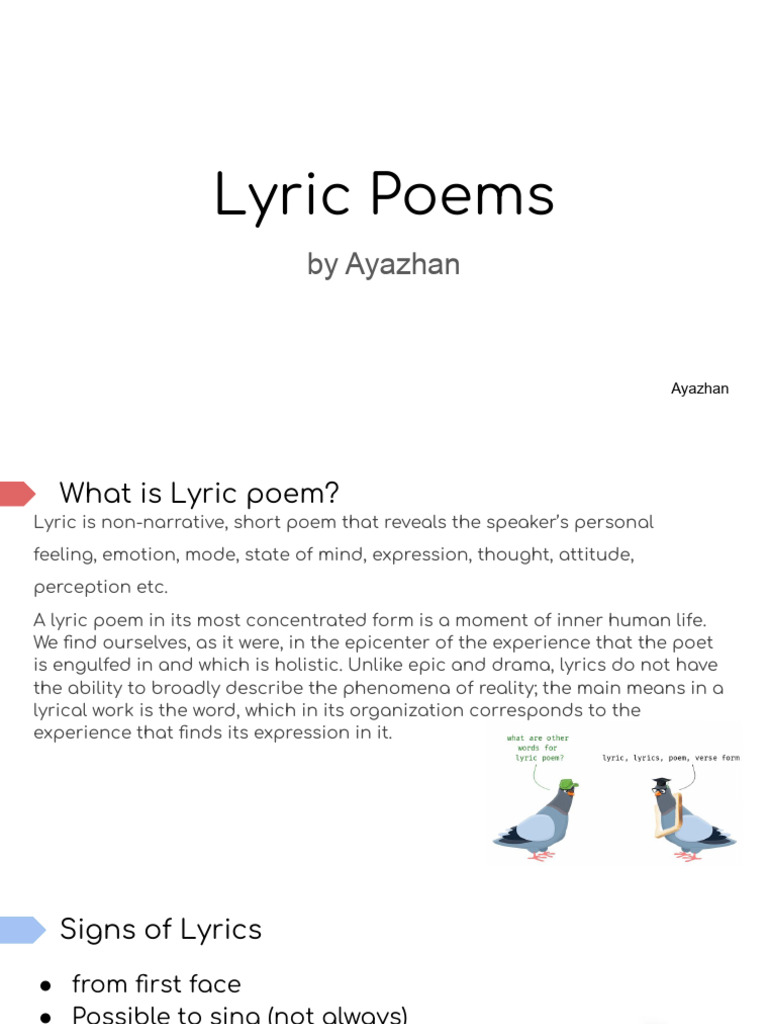 Lyric Poems | PDF