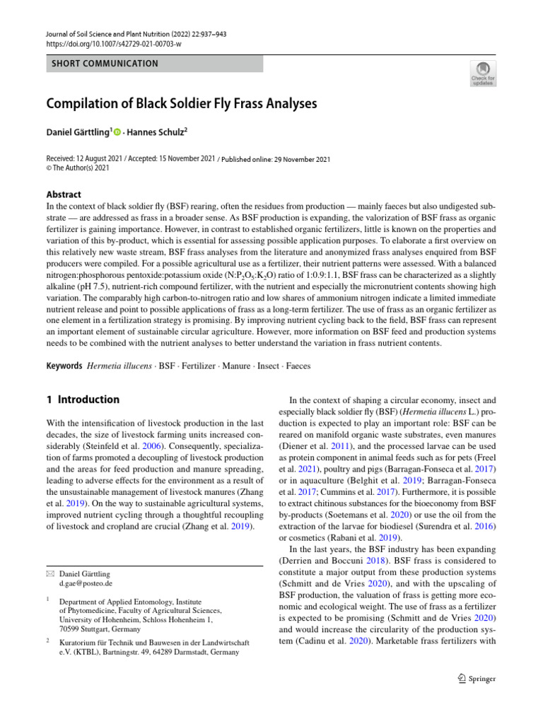 Black Soldier Frass Analyses | PDF | Fertilizer | Manure