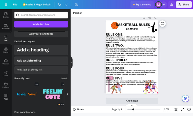 Basketball Rules - Poster | PDF | Basketball Positions | Indoor Sports