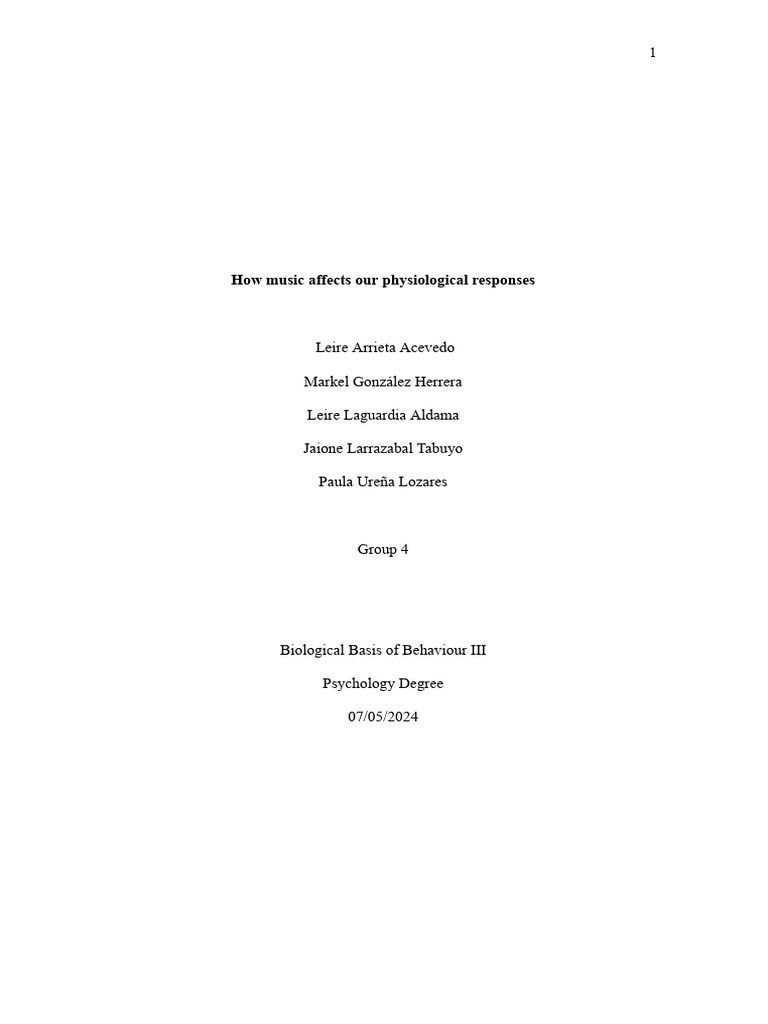 Activity 3 - How Music Affects Our Physiological Responses - Final ...