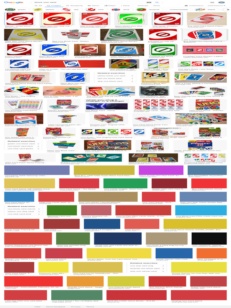 block uno card - Google Search | PDF | Games Of Chance | Gaming