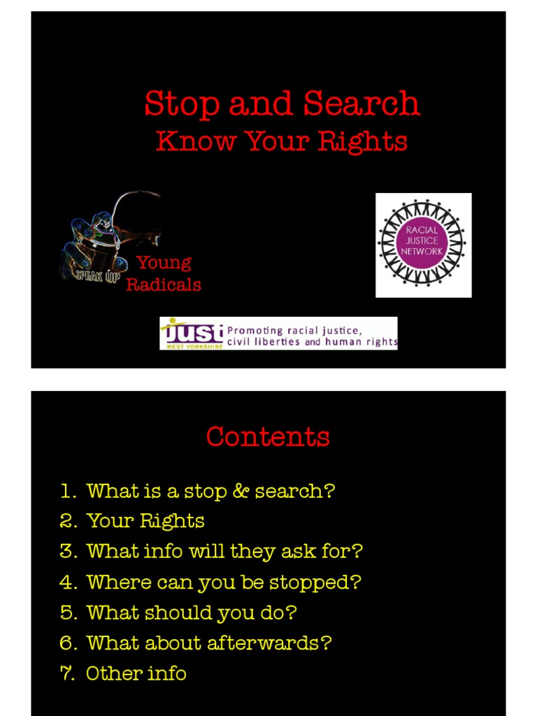 Stop and Search Youth Version | PDF | Police | Law Enforcement