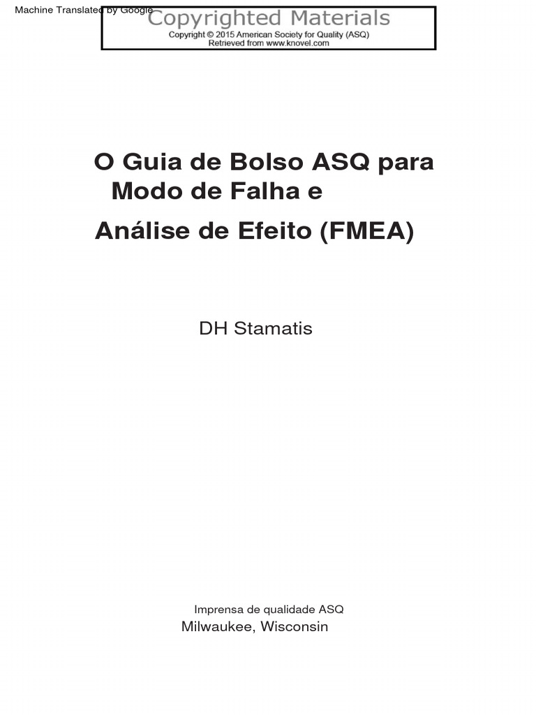 Vdoc - Pub - The Asq Pocket Guide To Failure Mode and Effect Analysis ...